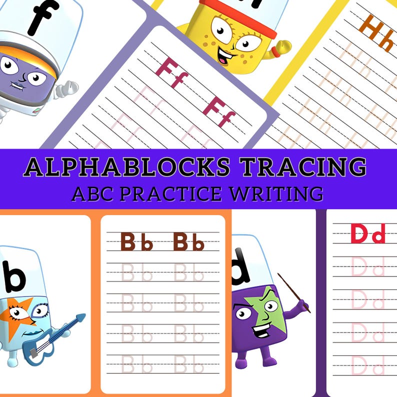 Alphablocks ABC Letter Tracing Worksheet: Homeschool Activity (digital ...