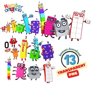 Numberblocks Clipart Bundle 0-10 | 13 Transparent Pngs & 300dpi PDF ...