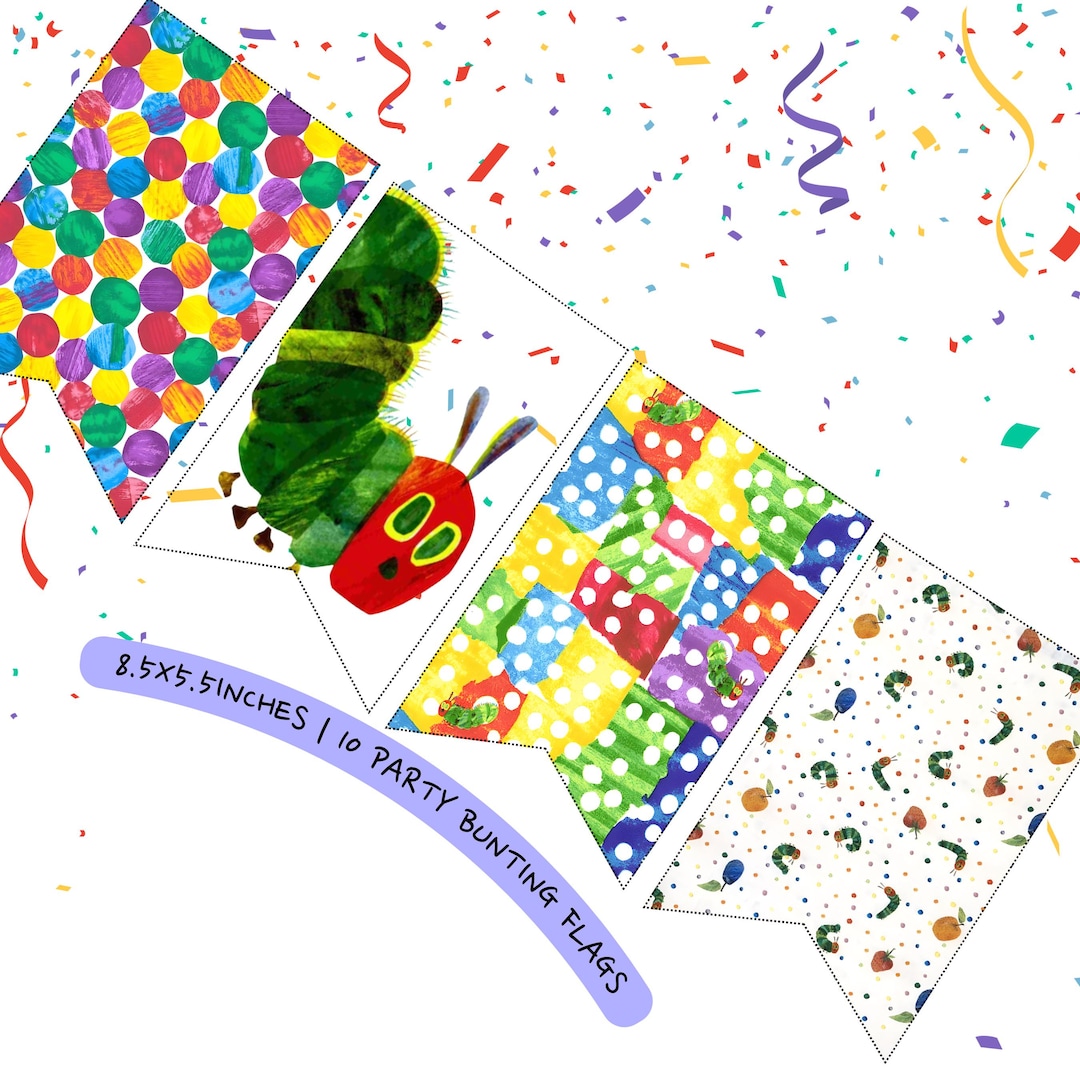 The Very Hungry Caterpillar Banner: Kids Birthday Party Storybook ...