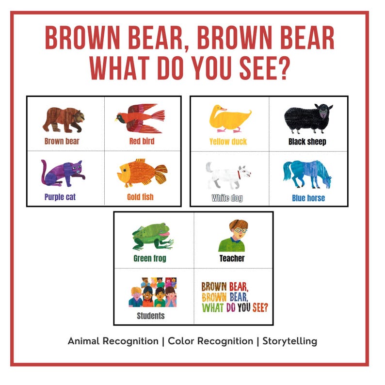 Brown Bear Brown Bear What Do You See Flashcard | Montessori Toddler ...