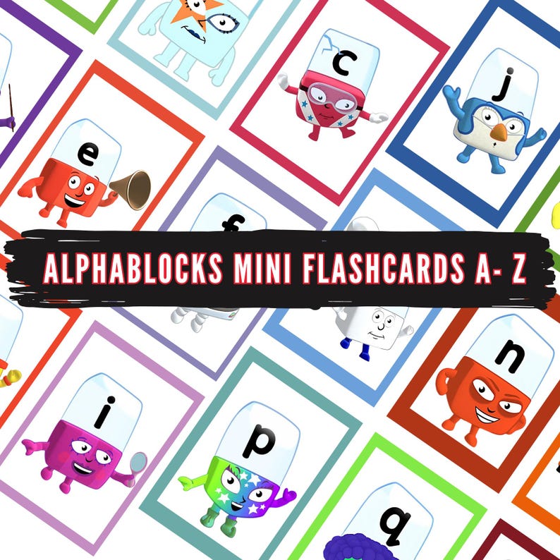 Alphablocks Mini Flashcards: Preschool ABC Learning (PDF Printable) - Etsy