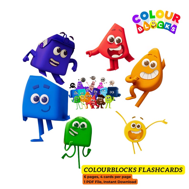 Colourblocks Flashcards | Printable Colour Learning Cards for Kids ...