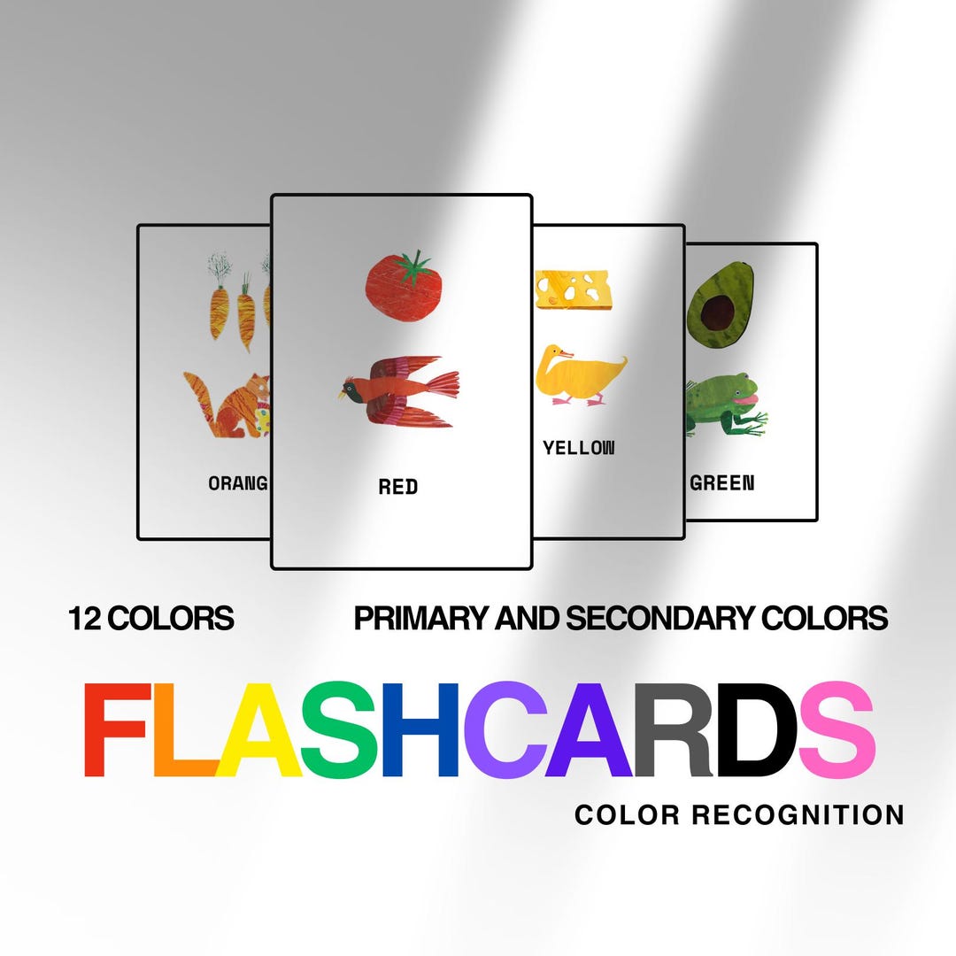 12 Color Flashcards – Eric Carle Inspired | Preschool Busy Book ...