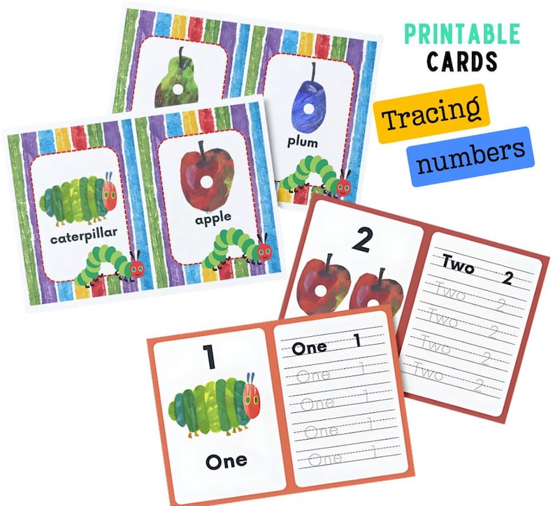 The Very Hungry Caterpillar Busy Book: Flashcards, Poster, Tracing (PDF ...
