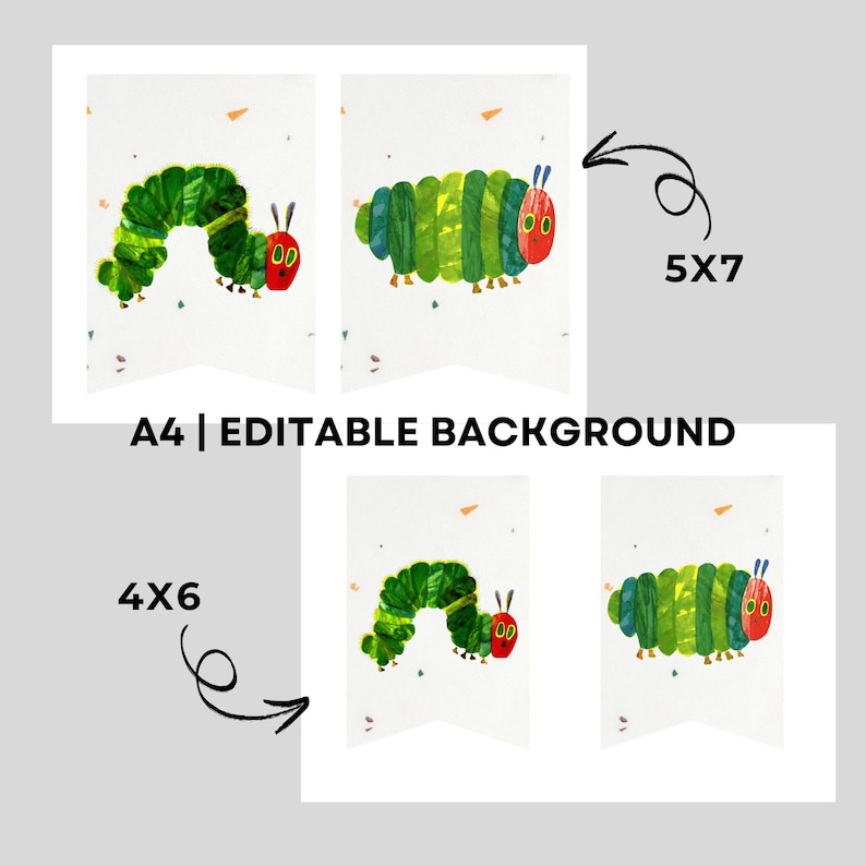 Hungry Caterpillar Banner Printable | Editable Party Decor (digital ...