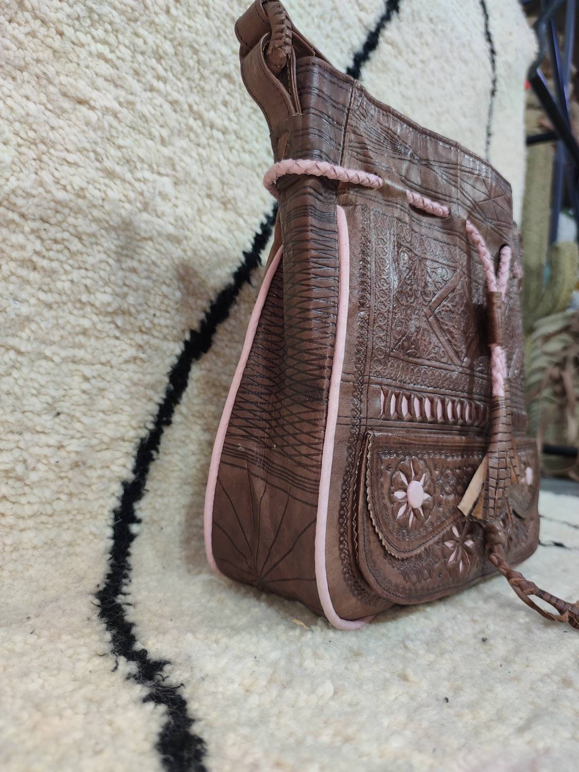Moroccan Leather Bag , Best Gift for Women , Sac Seau En Cuir Marocain ...