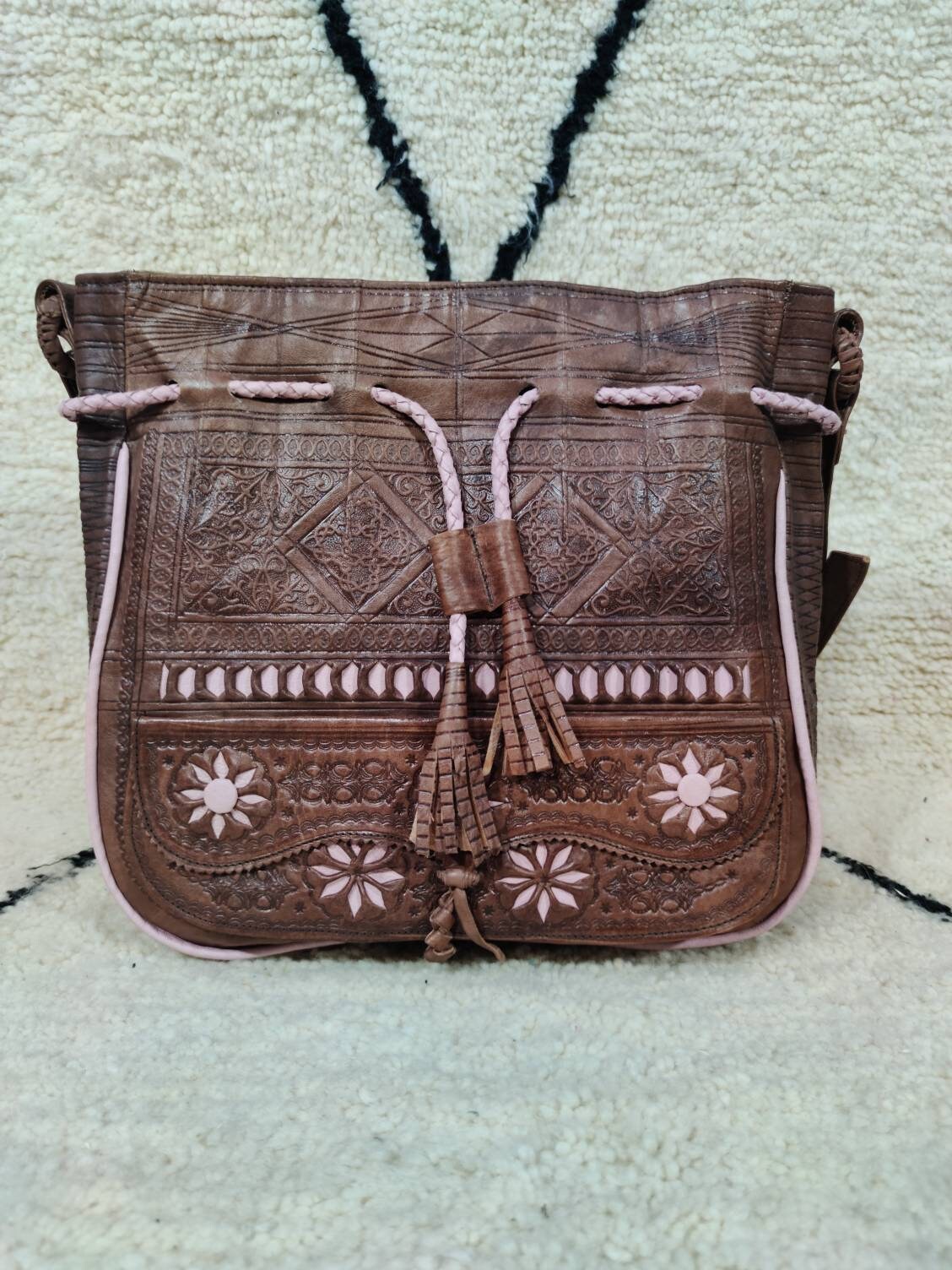 Moroccan Leather Bag , Best Gift for Women , Sac Seau En Cuir Marocain ...