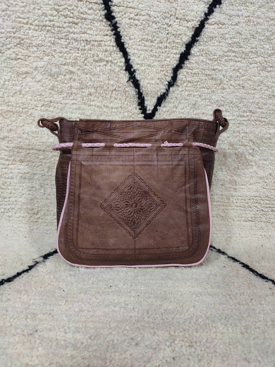 Moroccan Leather Bag , Best Gift for Women , Sac Seau En Cuir Marocain ...