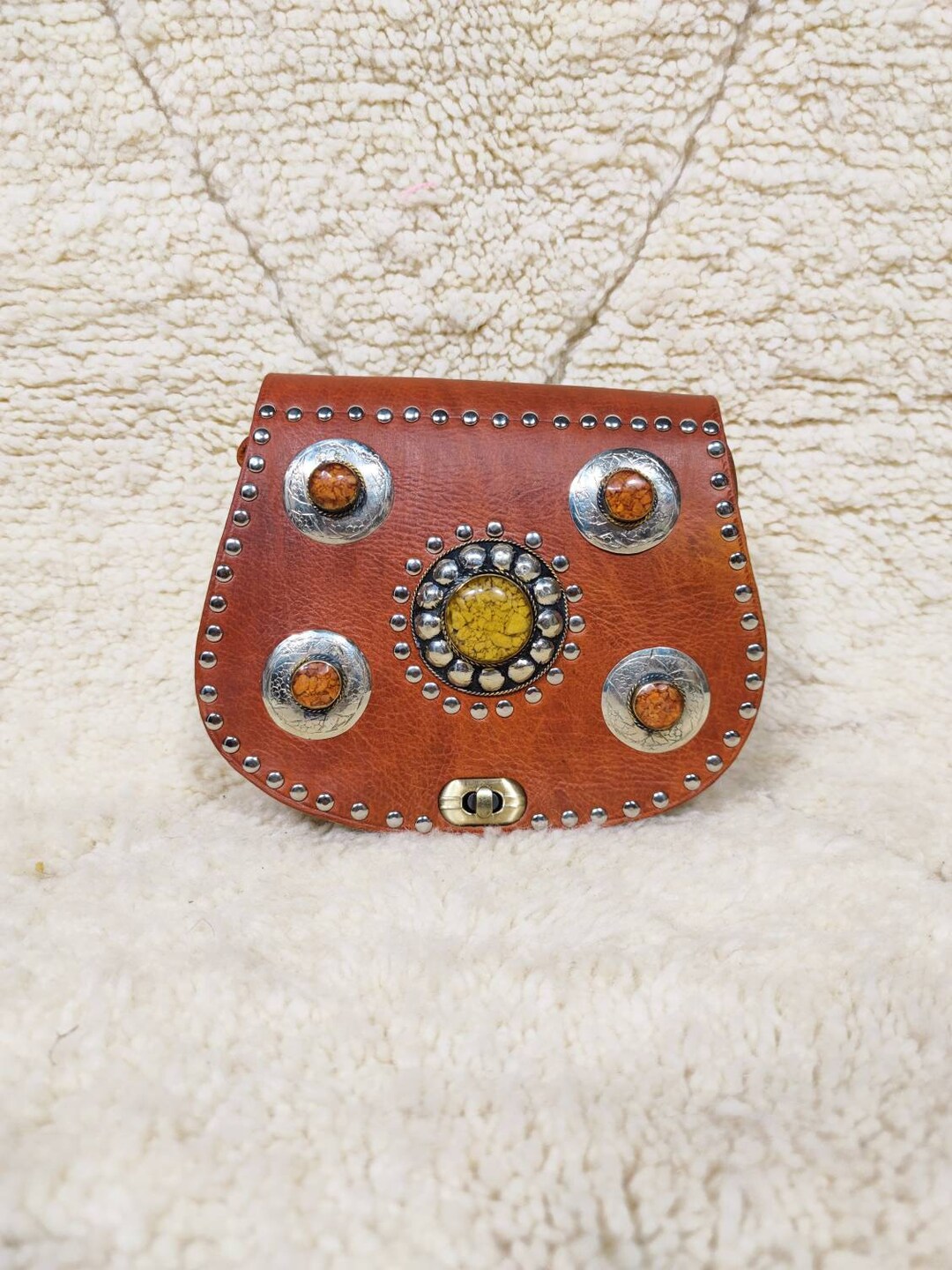 BOHO LEATHER BAG Gypsy Coins , Hippie Leather Purse , Sac à Main Hippie ...