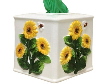 Sunflower Tissue Box - Etsy
