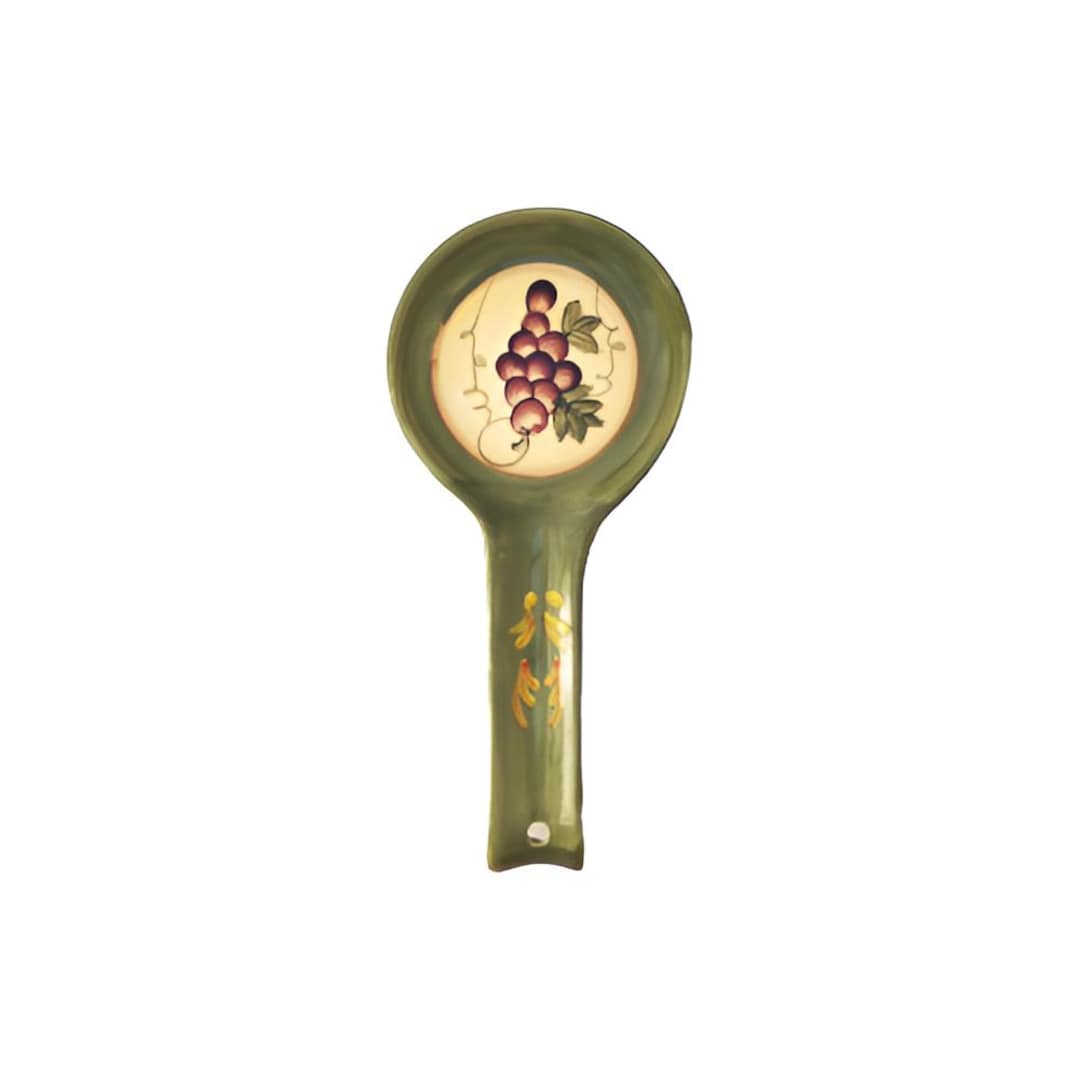 Tuscany Grape Spoon Rest – Hand Painted Ceramic Kitchen Decor, Vineyard ...