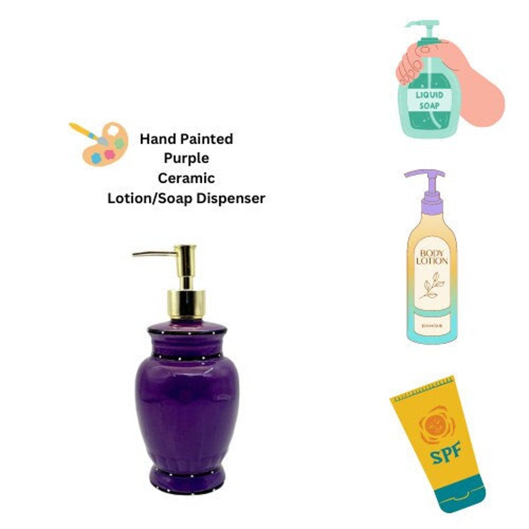 Tuscany Purple Ceramic Soap/lotion Dispenser - Etsy
