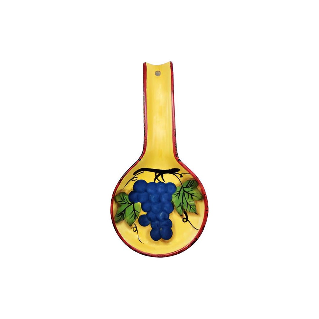 Grape Ceramic Spoon Rest – Hand Painted Sonoma Kitchen Decor – Rustic ...
