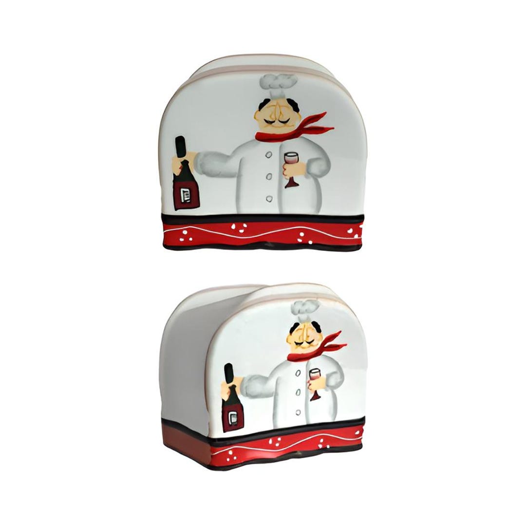 Chef Napkin Holder – Hand-painted Ceramic Kitchen Counter Decor ...