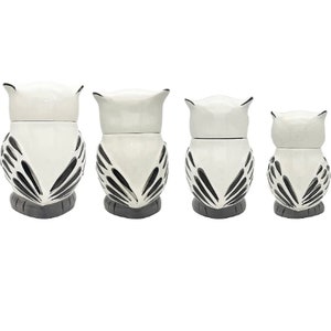 Owl Ceramic Kitchen 4pc Canister Set - Etsy