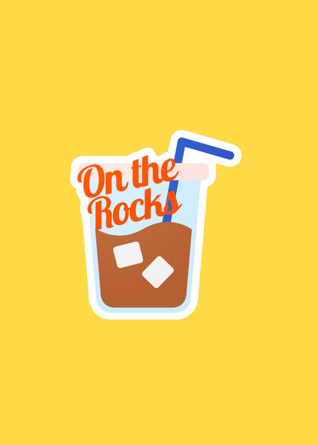 On the Rocks - Iced Coffee Vinyl Sticker - Etsy