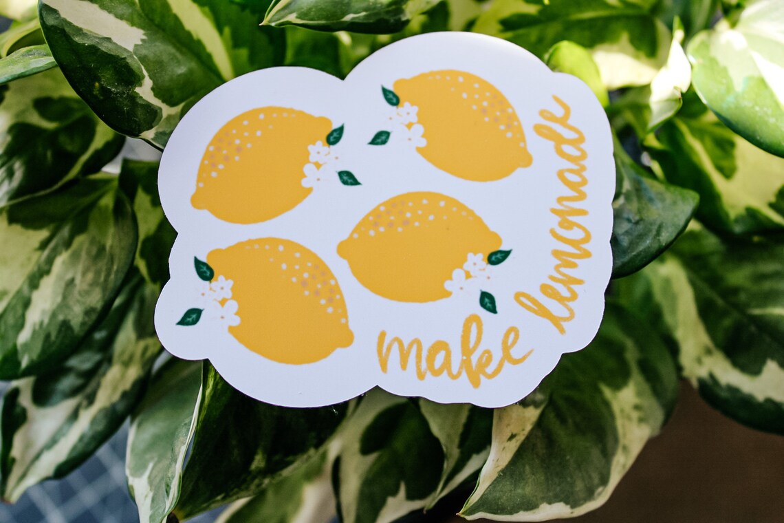 Make Lemonade STICKER Lemon Sticker Lemonade Sticker Summer | Etsy