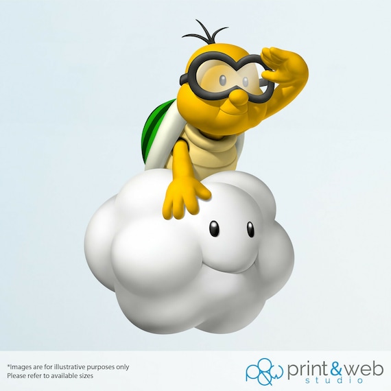 Super Mario Lakitu Cloud Wall Sticker Decal Bedroom Vinyl Kids | Etsy