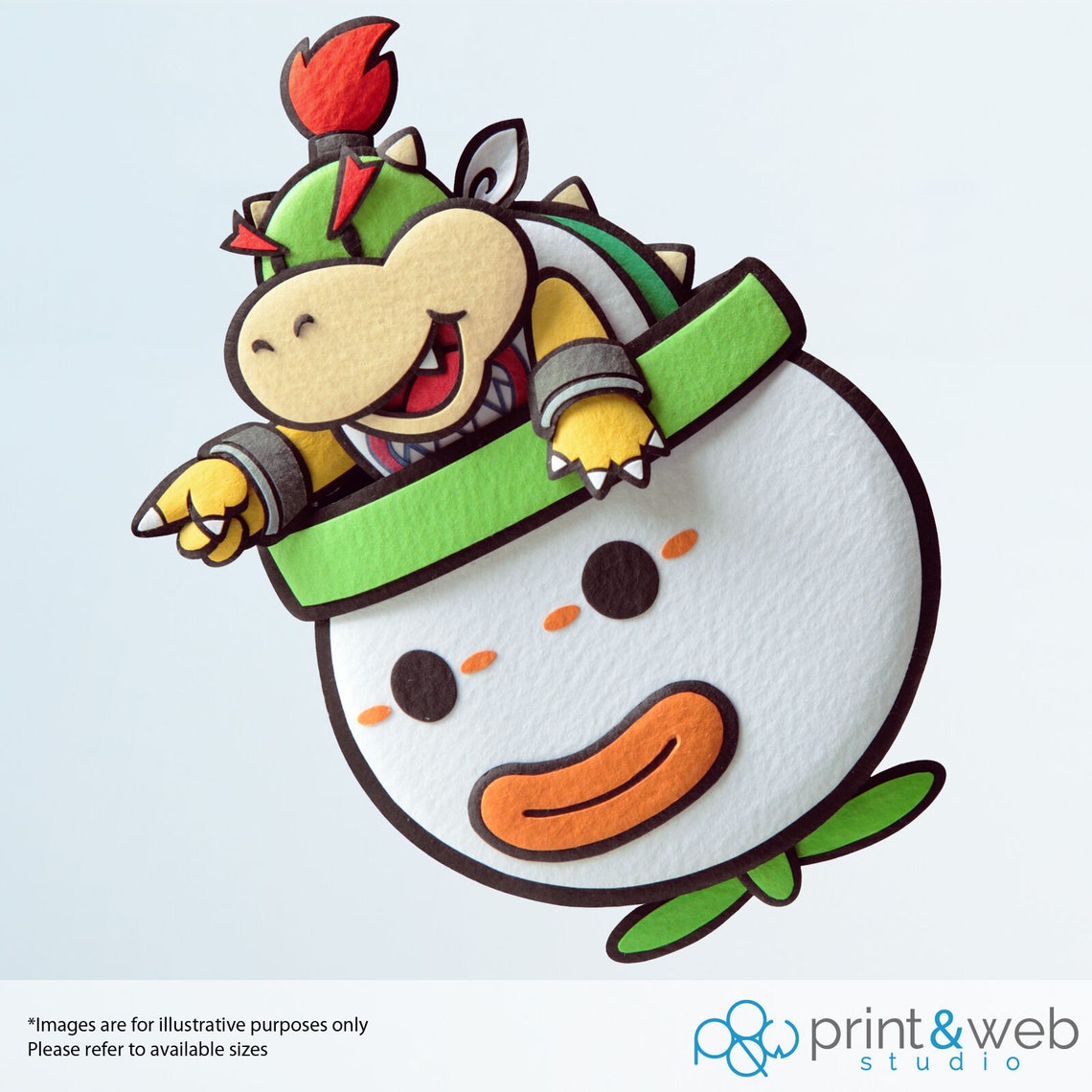 Paper Mario Baby Bowser Sticker Wall Decal Bedroom Vinyl Kids | Etsy