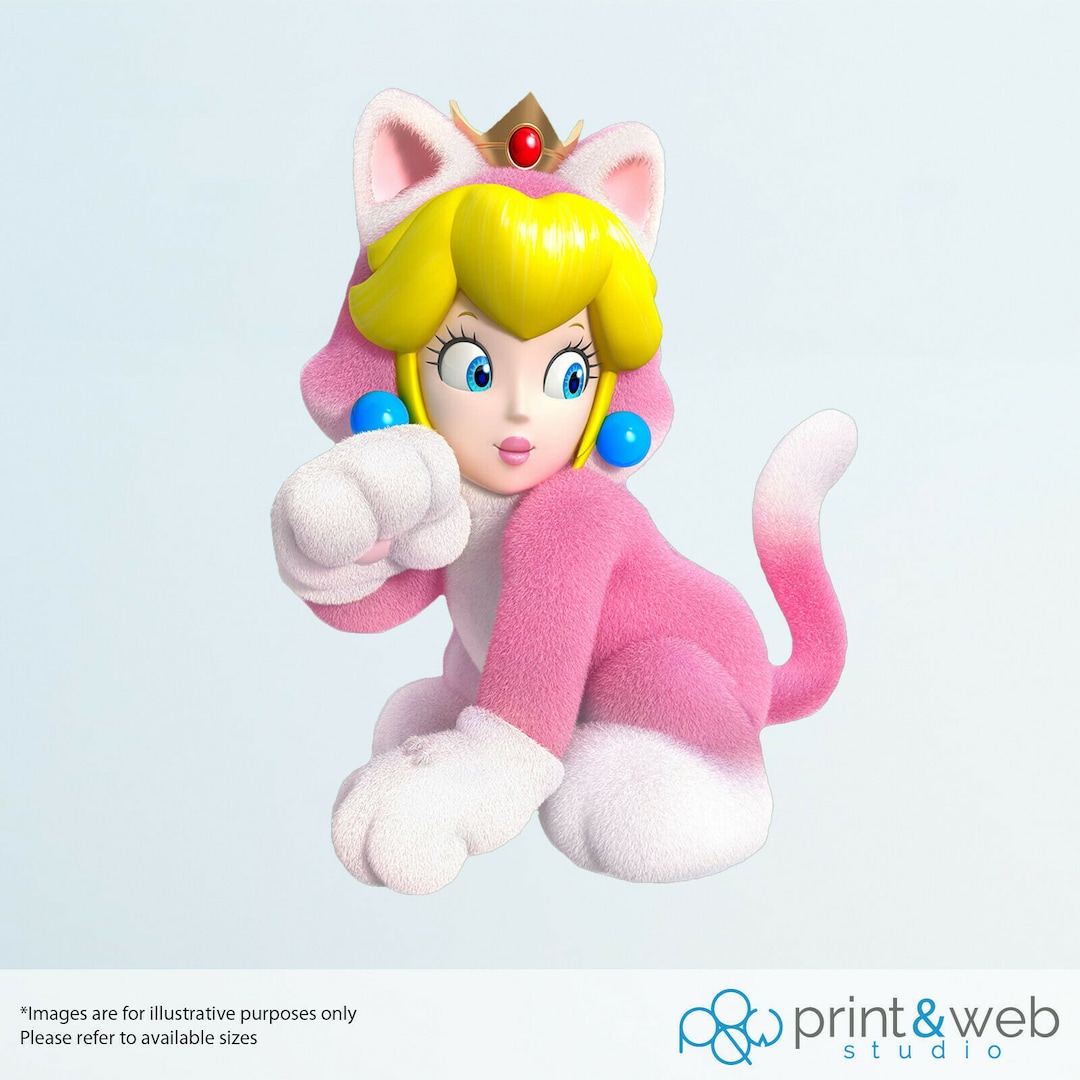 Super Mario Cat Princess Wall Decal Sticker Bedroom Vinyl Kids - Etsy