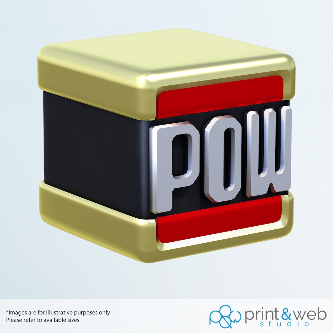 POW Block Super Mario Wall Sticker Decal Bedroom Vinyl Kids - Etsy