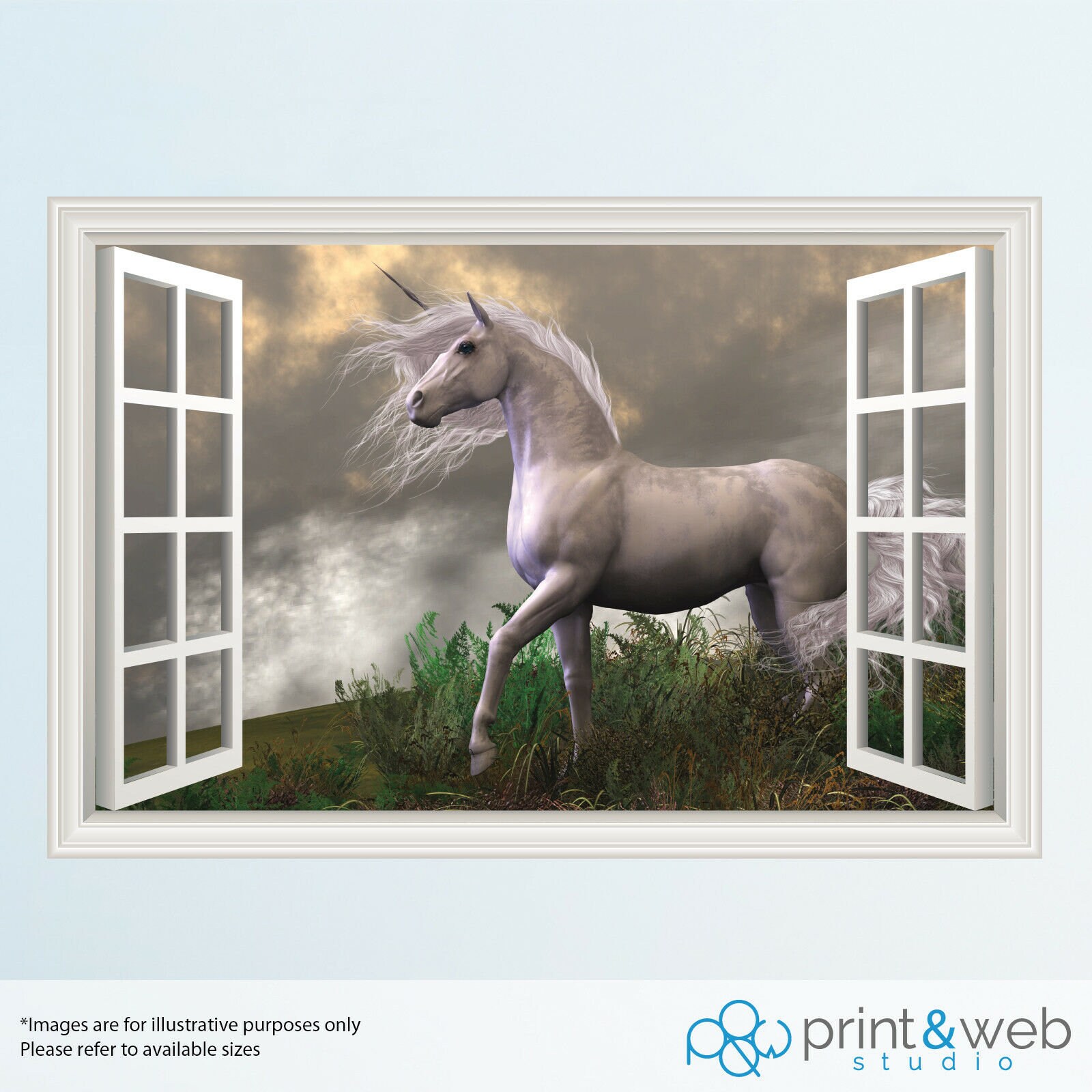 Unicorn Window View Decal Wall Sticker Home Decor Art Mural | Etsy