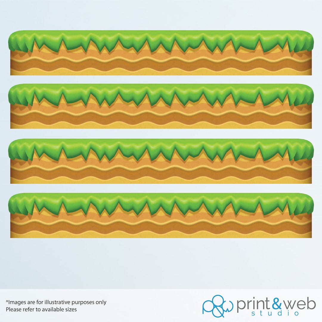 Mario Grass Section Wall Decal Sticker Bedroom Vinyl Kids - Etsy