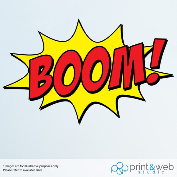 Comic Effect Boom Wall Sticker Decal Bedroom Vinyl Kids Pop - Etsy UK