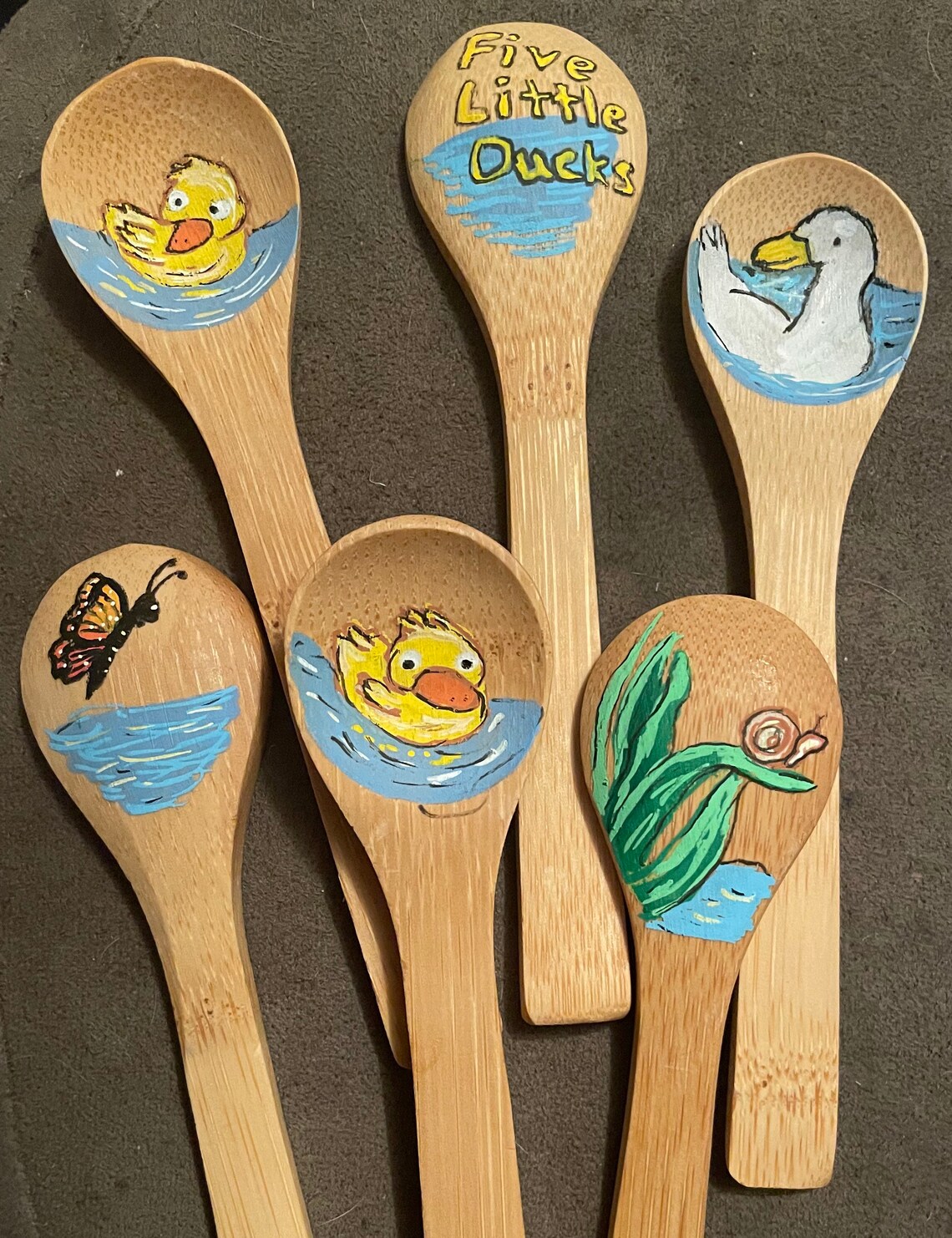 5 Little Ducks Singing Spoons - Etsy UK