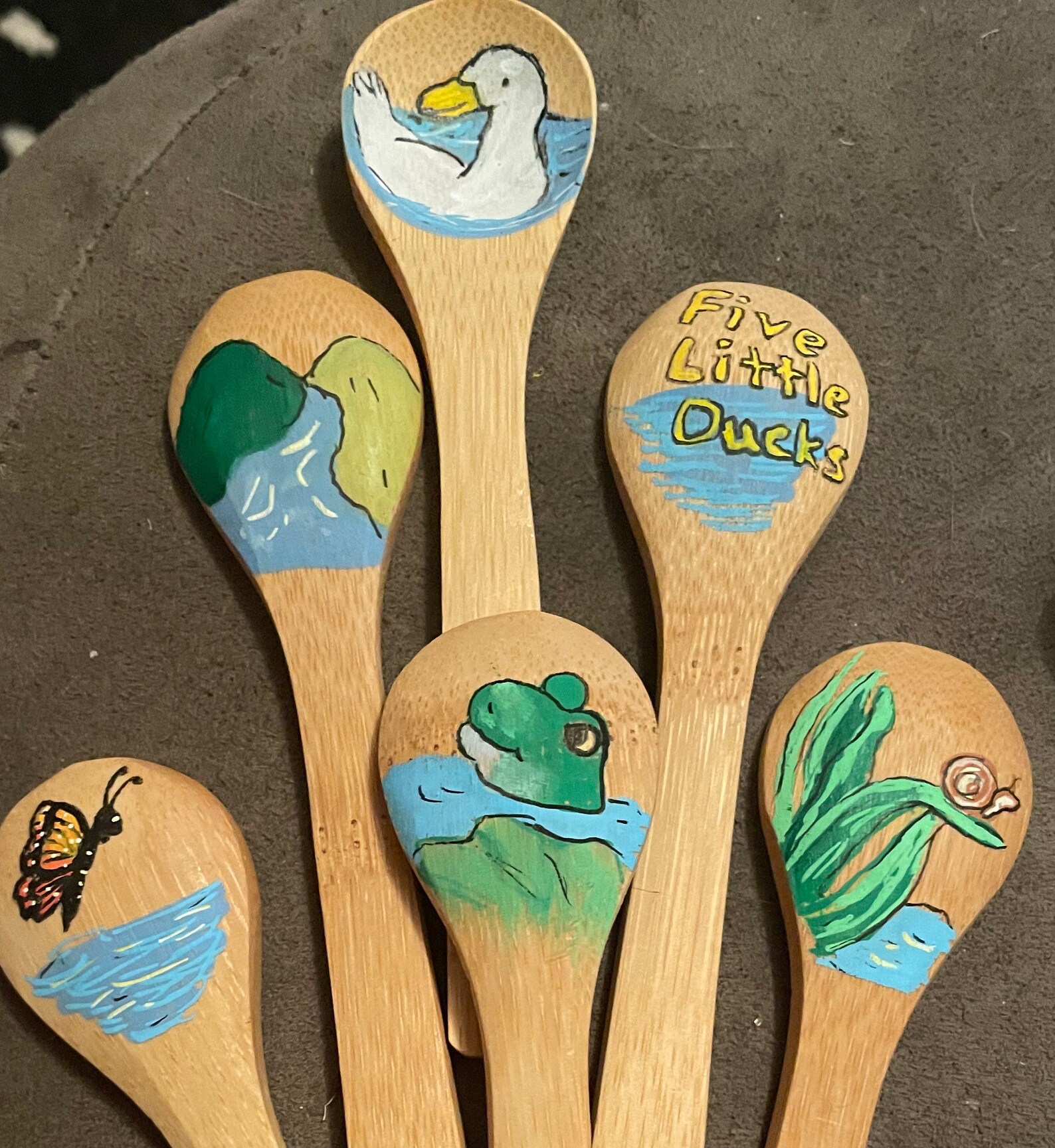 5 Little Ducks Singing Spoons - Etsy UK