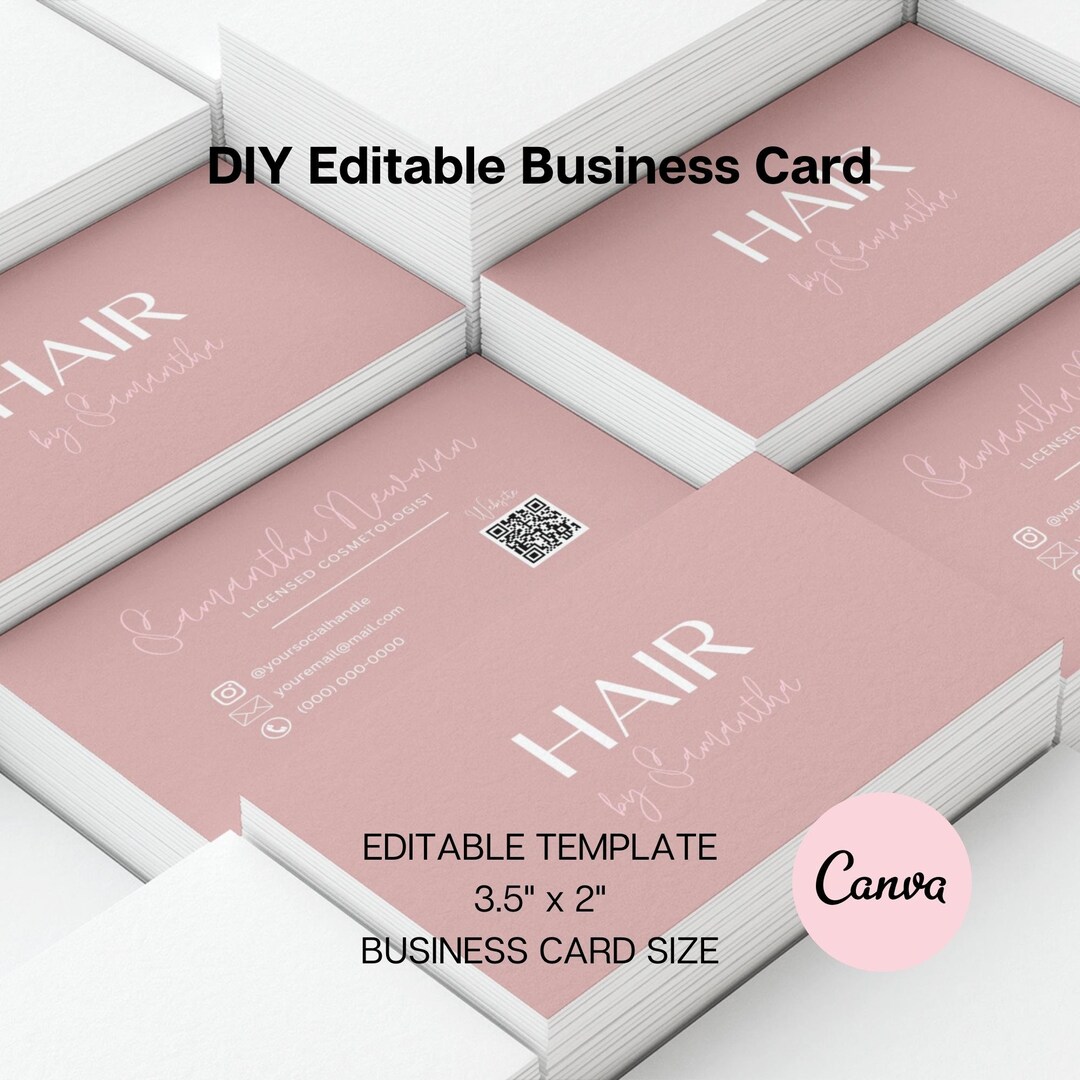 Editable Business Card Design, DIY Editable Template, Instant Download ...