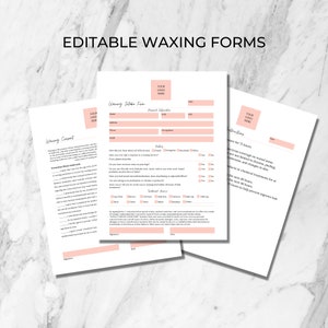 Waxing Business Forms, Wax Intake Form, Wax Consent, Wax Aftercare, DIY ...
