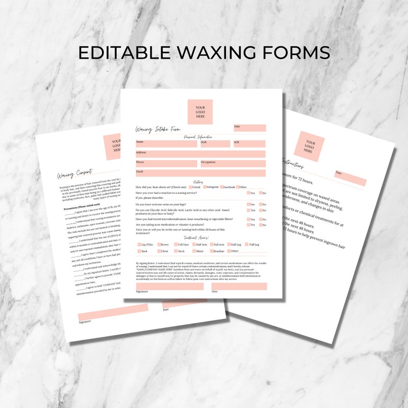 Waxing Consent Forms - Etsy
