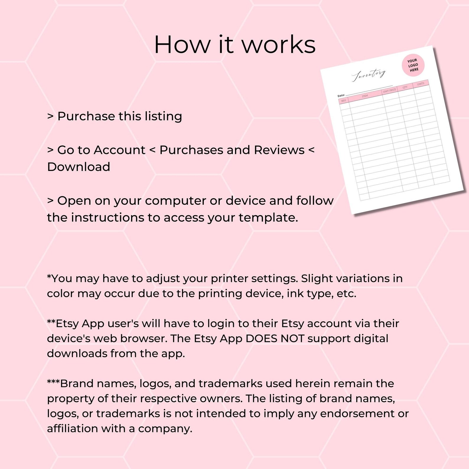 Editable Inventory Management Form Inventory Tracker PDF - Etsy