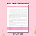 Body Scrub Consent Form, DIY Editable Printable 2 Page Canva Template ...