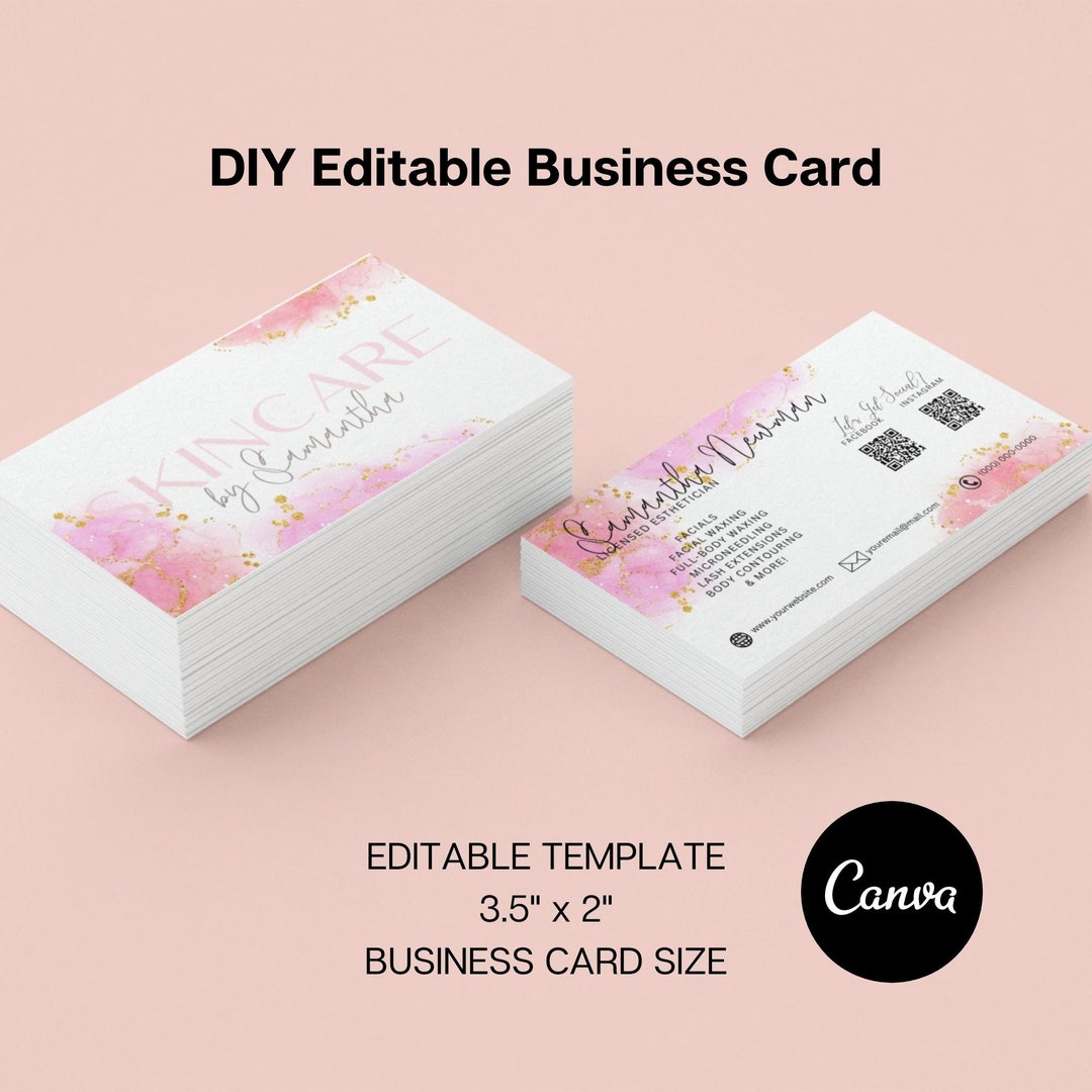 Editable Business Card Design, DIY Editable Template, Instant Download ...