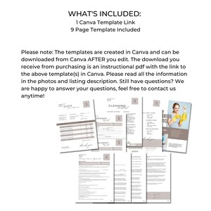EDITABLE Cleaning Service Contract Bundle, Maid Forms CANVA Template, Janitor Printable ...