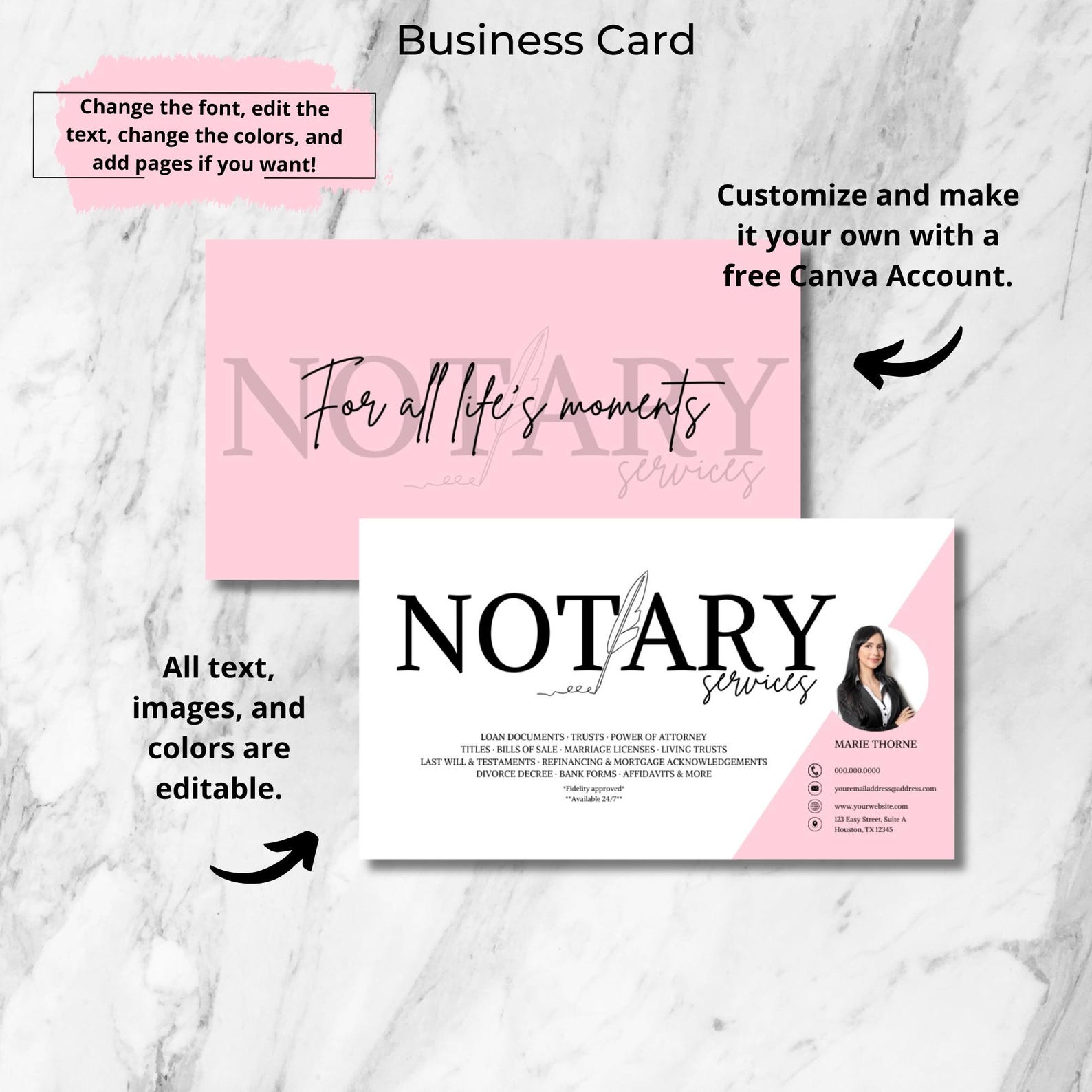 Editable Notary Business Templates: Card, Flyer, Social Media (DIY ...