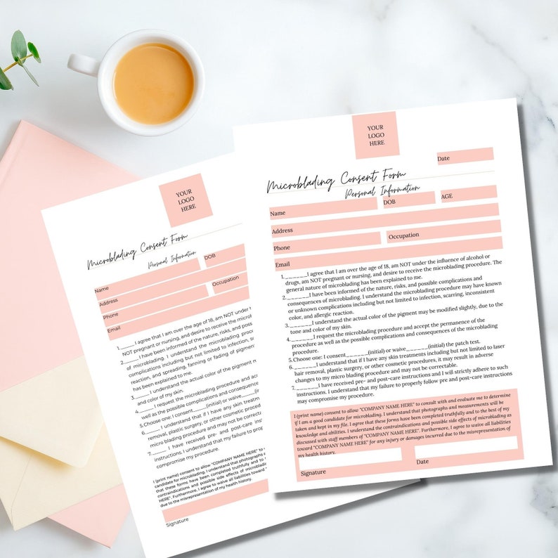 Microblading Consent Form DIY Editable Printable 1 Page Canva - Etsy