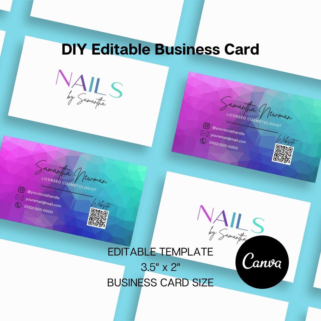 Editable Business Card Design, DIY Editable Template, Instant Download ...
