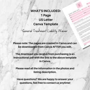 Treatment Liability Waiver: Spa, Salon, Esthetician Form (editable ...