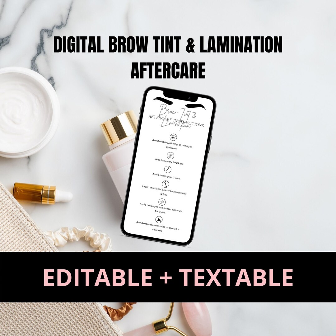 Brow Tint and Lamination Aftercare Text to Clients DIY - Etsy