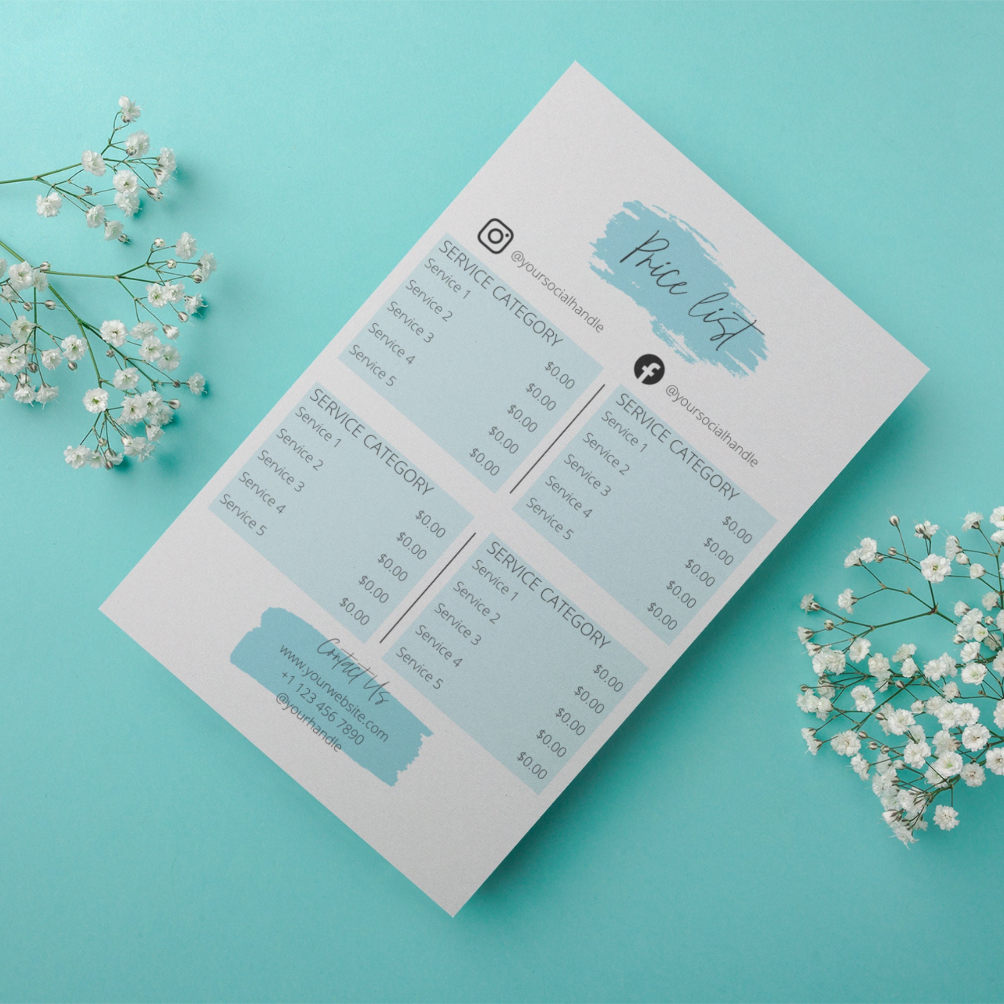 Editable Esthetician Price List Printable Menu Template Spa - Etsy