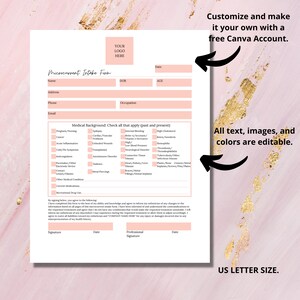 Editable Microcurrent Intake and Consent Form Template I Skin ...