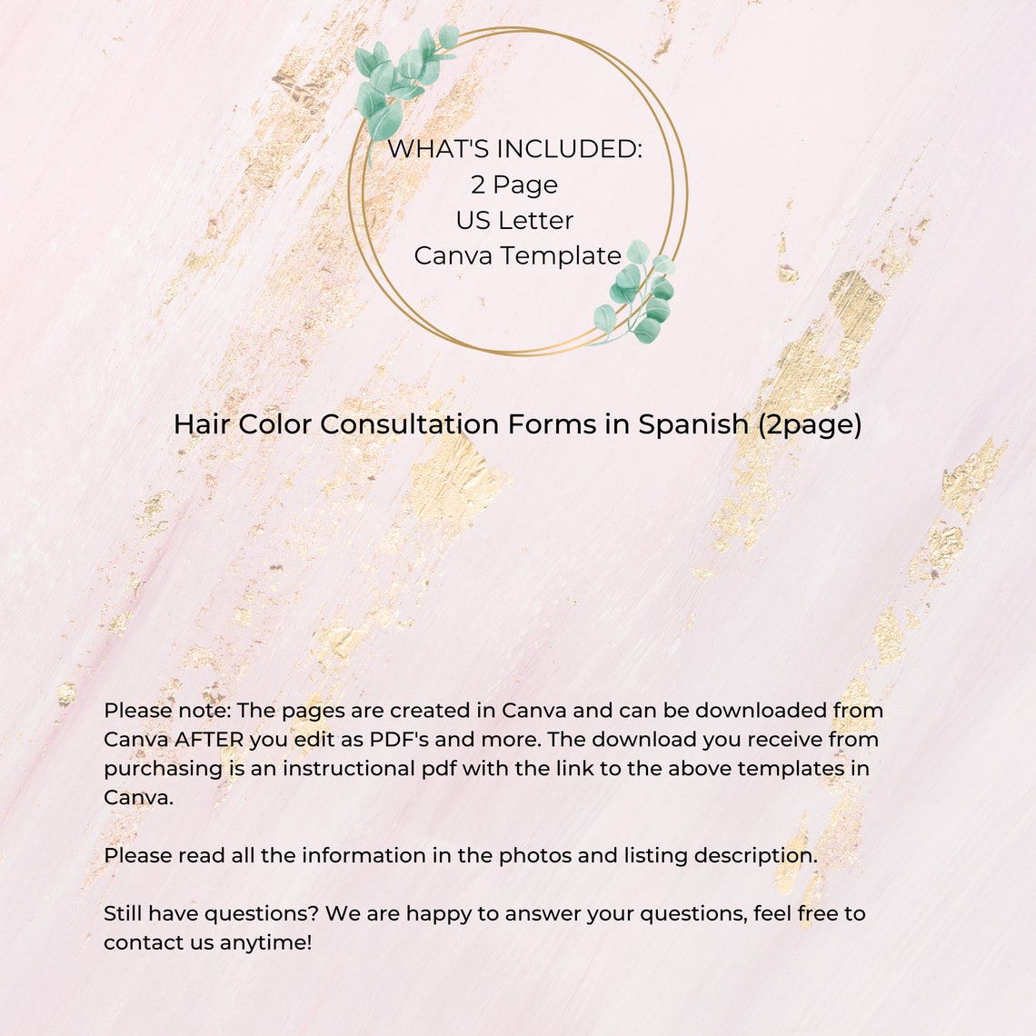Spanish Hair Color Consultation Form I DIY Editable Printable | Etsy