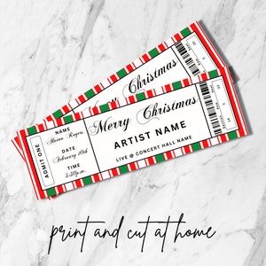 Editable Christmas Concert Ticket Template, Event Ticket Canva Template ...