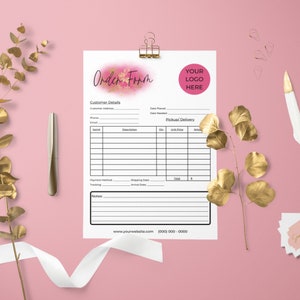 Editable Order Form Template, Custom Order Form Template, Small ...