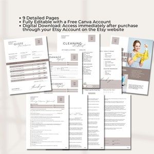 EDITABLE Cleaning Service Contract Bundle, Maid Forms CANVA Template ...