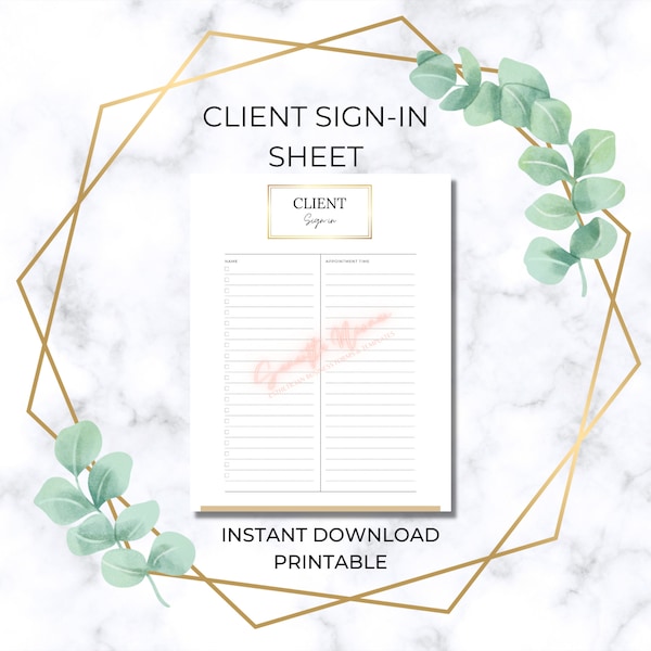 Doctor Office Sign in Sheet - Etsy