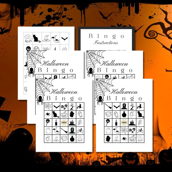 Halloween Bingo Game Printable & DIY Editable Canva Template - Etsy